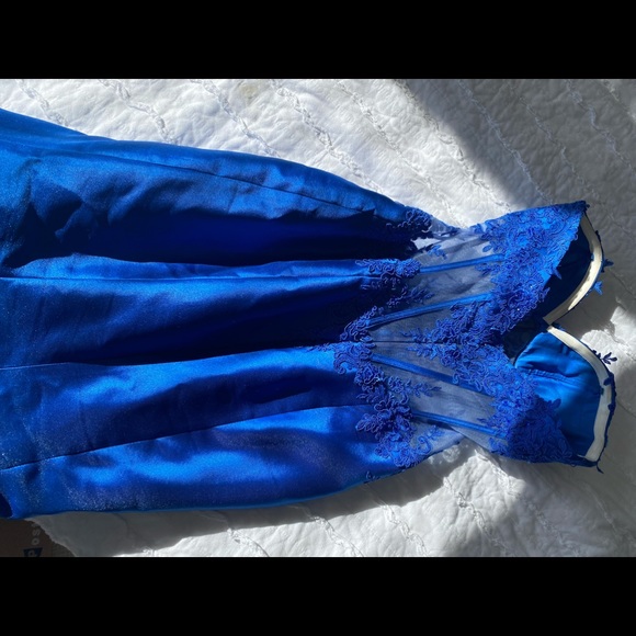 Dresses | Royal Blue Prom Dress With Ball Gown Train | Poshmark
